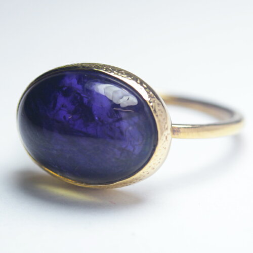 【楽天市場】【agate】アガット アイオライト リング 11号 K10YG イエローゴールド 指輪 カボションカット オーバル タガネ槌目 覆輪留め 紫色の宝石 青い宝石 3月誕生石 ...