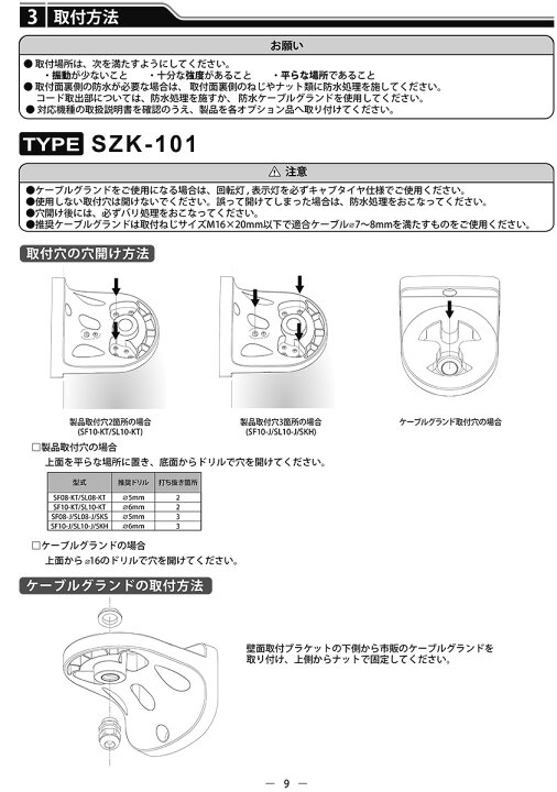 パトライト PATLITE SZK-101 防水壁面取付ブラケット Φ80mm Φ100mm用 最大67％オフ！