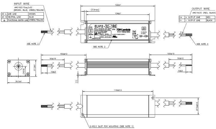 TDKラムダ 防塵防滴型LED機器用定電圧電源 ELVシリーズ 24Vタイプ 470-7117 ELV12-24-R50 1台 【80%OFF!】