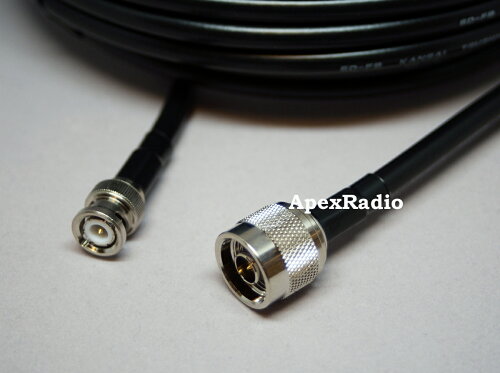 【楽天市場】R10M-5DFB 同軸ケーブル 10m 業務用高周波コネクタ（NP-BNCP付）アマチュア無線 ：アペックスラジオ