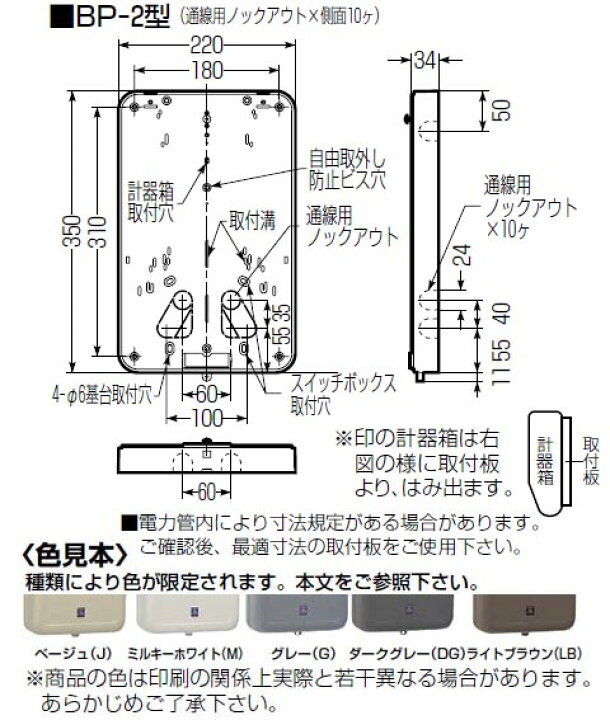 未来工業 BP-2J 積算電力計 計器箱取付板 ベージュ 1個 最大89%OFFクーポン