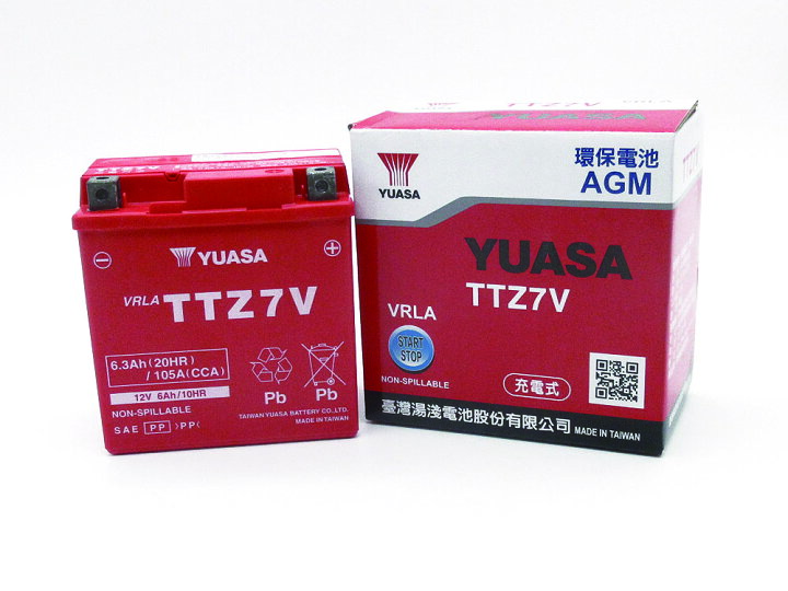 台湾ユアサバッテリー YUASA AGM TTZ7V 充電済み YTZ7V 互換 トリシティ SE82J AEROX155 NMAX125 ...