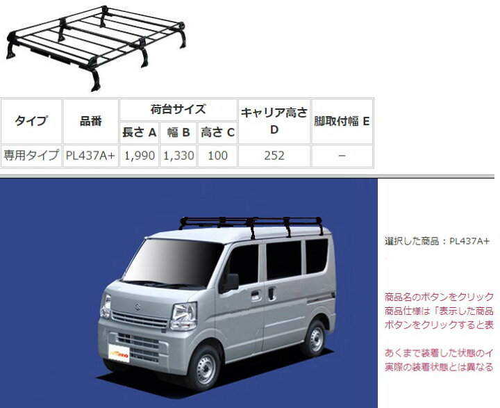 TUFREQキャリアPL437A - ルーフキャリア