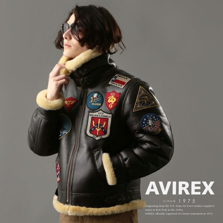 AVIREX アビレックス 6111040 TOP GUN B-3 フライトジャケット 革ジャン レザージャケット トップガン ムートン アウター ブランド 注文割引