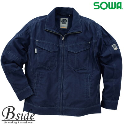 【楽天市場】573 桑和【SOWA】作業服★洗い加工綿100%★長袖ブルゾン春夏素材使用：B-SIDE