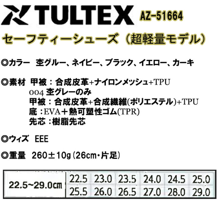 レディース TULTEX アイトス セーフティーシューズ 超軽量モデル AZ-51664 22.5-24.5cm 合成皮革 EVA 耐油 クッション性 樹脂先芯 小さいサイズ 安全靴 軽作業 ...