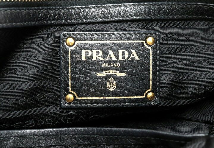 プラダ 2WAYバッグ 1BG068 中古 ナイロンキャンバス ブラック PRADA トートバッグ ショルダーバッグ 斜め掛け クロスボディ 手提げカバン 黒 リボン レディース ファッション ...