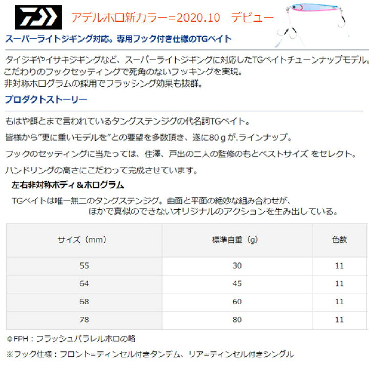DAIWA ダイワ TGベイト SLJ フック付き 30g メタルジグ タングステン ソルトルアー ライトジギング メール便対応 人気 おすすめ