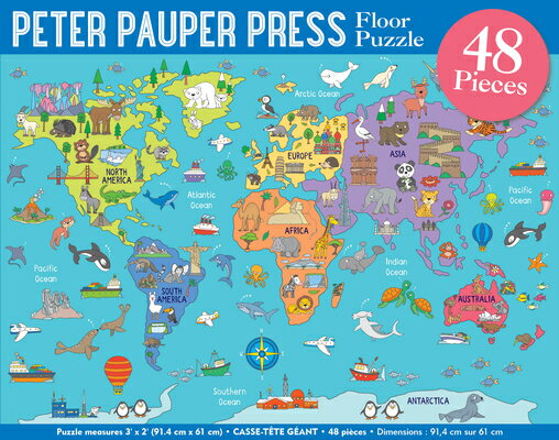 楽天ブックス: World Map Floor Puzzle (48 Pieces) (36 Inches Wide X 24 Inches ...