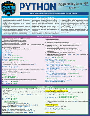 楽天ブックス: Python Programming Language: A Quickstudy Laminated Reference Guide - Robin Nixon ...