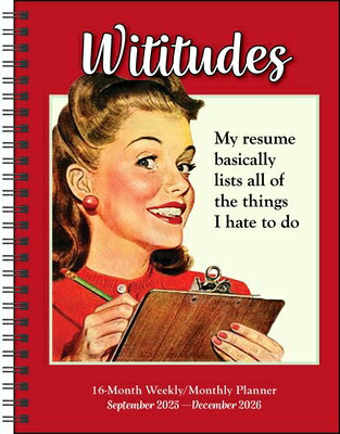 楽天ブックス: Wititudes 16-Month 2025-2026 Weekly/Monthly Planner Calendar ...