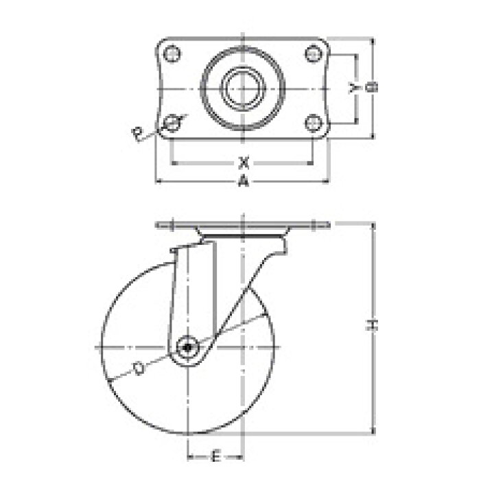 ハンマーキャスター 自在 ねじ込み式キャスター ゴム車 75mm 420EA-R75 大人気