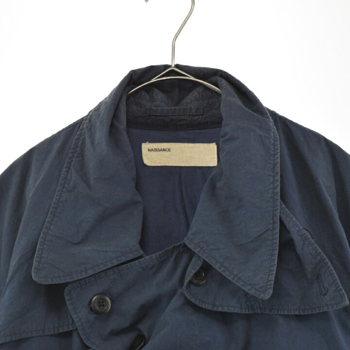 NAISSANCE(ネサンス) サイズ:L 18SS コットン混ナイロン トレンチコート 18S-NSA-JK-11 ダブルブレスト ネイビー ...