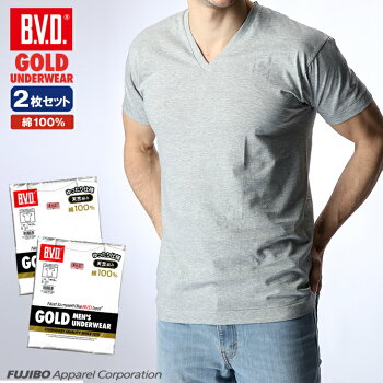 【楽天市場】B.V.D.GOLD VネックTシャツ 2枚セット M L BVD 綿100％ V首 メンズ 下着 肌着 インナーシャツ【ゆったり】 gf924-2p コットン：B.V.D ...