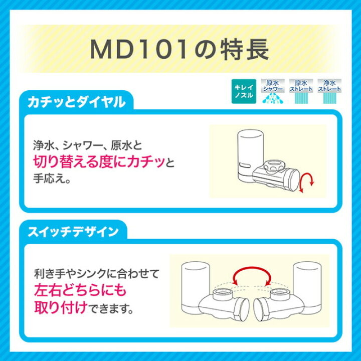 浄水器のクリンスイ公式ショップ浄水器 蛇口直結 クリンスイ 送料無料 MD101 蛇口直結型 蛇口浄水器 三菱ケミカル 浄水器 蛇口 ...