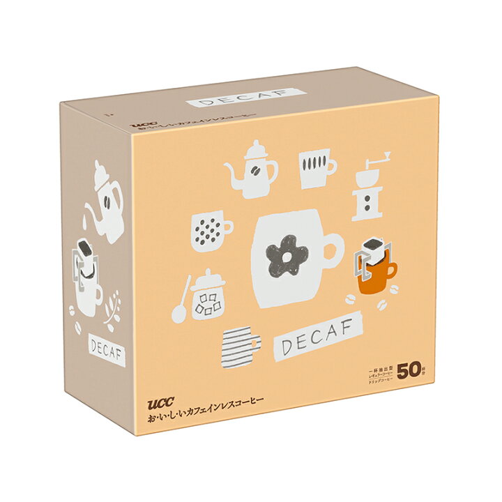UCC おいしいカフェインレスコーヒー ドリップコーヒー 7g×50袋 デカフェ ノンカフェイン レギュラー ドリップ 4周年記念イベントが