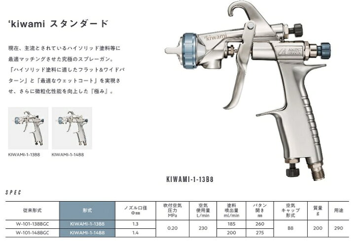 値引きする アネスト岩田 極み スプレーガンW-101-148BGC kochi-ot.main.jp