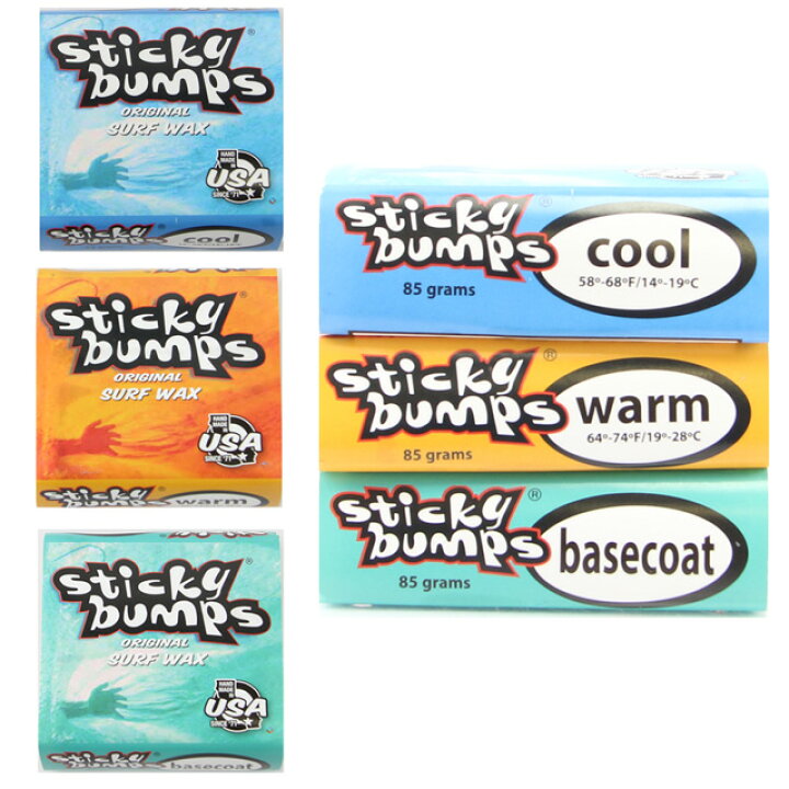 サーフワックス Sticky Bumps スティッキーバンプス サーフィン ワックス WAX COLD WARM BASE COAT 【日本産】