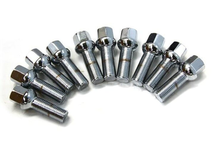 輸入車用 ボルト メッキ テーパー M14×P1.25 首下25mm 10本セット ホイール ラグボルト スペーサー ベンツ BMW アウディ ワーゲン 格安人気