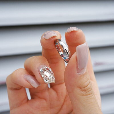 【楽天市場】2ストーン リング ペア販売 ペアリング 【3号～25号】名入れ 刻印 誕生石 ギフト レディース メンズ お揃い カップル 親子 ...