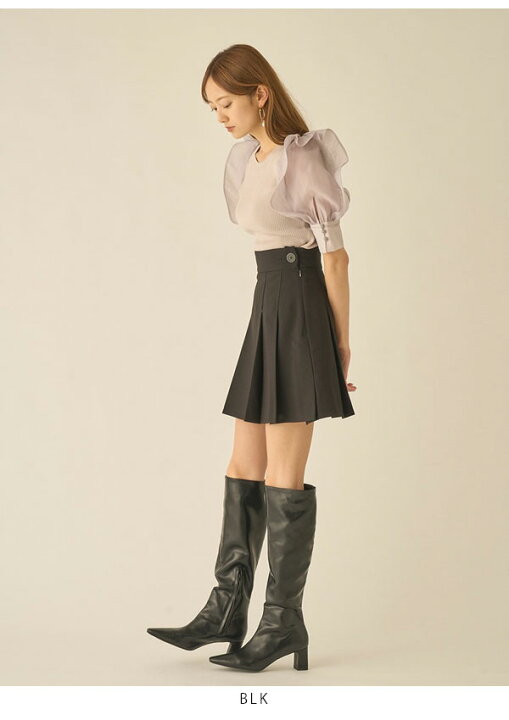 スナイデル SNIDEL 22秋冬 プリーツスカショーパン レディース ボトムス スカート パンツ ミニ丈 ショート丈 プリーツ ボタン シンプル チェック 定番 【半額】