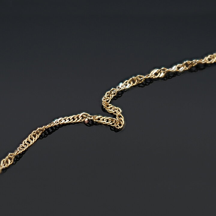 ネックレス チェーン 10金 イエローゴールド スクリューチェーン 幅1.0mm 長さ40cm 鎖 K10YG 10k レディース メンズ 【2021新春福袋】