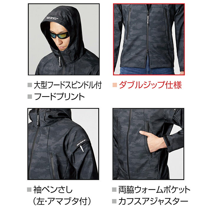 作業服 バートル 3190 フーデッドジャケット BURTLE 2022年AW新デザイン メンズ レディース 撥水 防風 耐水 ストレッチ アウトドア ワークウェア 作業着 【即納&大特価】