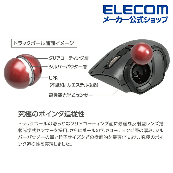 マウス エレコム 無線 ワイヤレス M-MT1DRSBK ワイヤレスモバイルトラックボール 親指操作タイプ 登場大人気アイテム