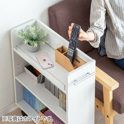 【楽天市場】収納ワゴン 取っ手＆キャスター付き スリムストッカー 薄型 隙間収納 木製 本棚 コミック CD DVD BD 押入れ テーブル下 おしゃれ EEX-WG07：イーサプライ 楽天市場店