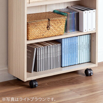 【楽天市場】収納ワゴン 取っ手＆キャスター付き スリムストッカー 薄型 隙間収納 木製 本棚 コミック CD DVD BD 押入れ テーブル下 おしゃれ EEX-WG07：イーサプライ 楽天市場店