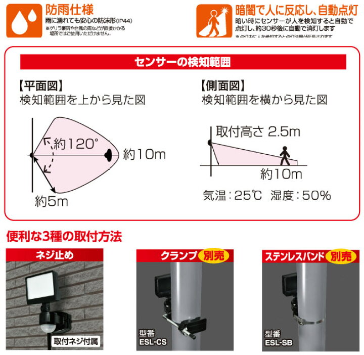 ELPA エルパ :AC センサーライト ESL-SS412AC ESL-SS412 64％以上節約