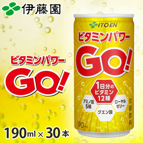 【楽天市場】【ふるさと納税】伊藤園 ビタミンパワーGO！190ml ／ 炭酸飲料 栄養機能食品 アミノ酸 クエン酸 ローヤルゼリー 送料無料 神奈川県：神奈川県厚木市