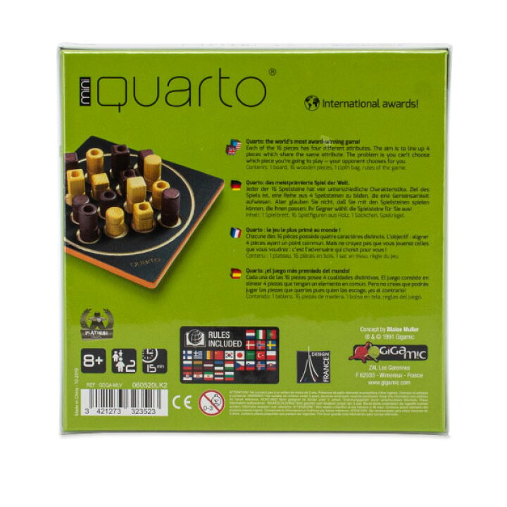 ギガミック Gigamic クアルト ミニ QUARTO MINI ボードゲーム GDQA 3.421271.300441 木製 テーブルゲーム おもちゃ 知育 玩具 子供 81％以上節約