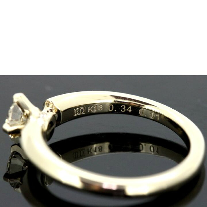 カシケイ ソリティア ブラウン ダイヤモンド 0.34ct リング K18 8号 - リング・指輪