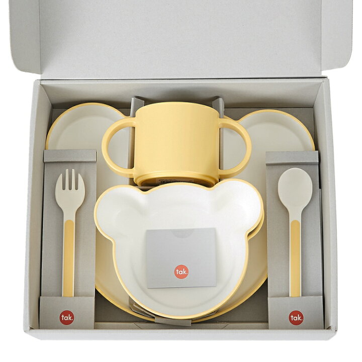 春のコレクション tak KIDS DISH ギフトボックス カトラリー ベア 子ども用食器 日本製 6点セット キッズプレート お皿 コップ カップ ベビー 割れない 赤ちゃん 離乳食 出産 ...