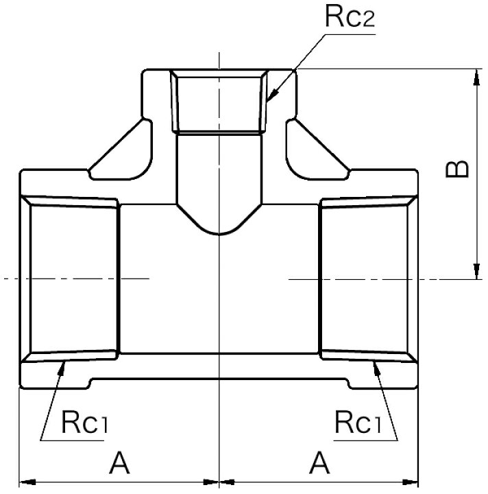 【最新入荷】 フローバル ステンレス製ねじ込継手 チーズ SCS13A ネジ Rc 1”1 2 VT-12 nikko-b.sakura.ne.jp