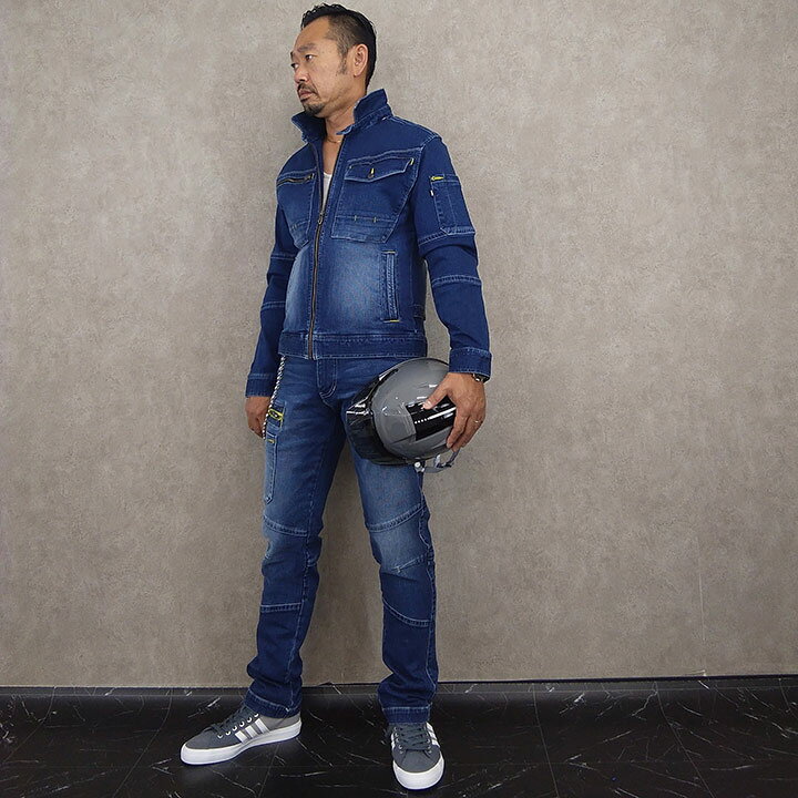 寅壱 デニム作業着 上下セット 8940-554 8940-219 古着感覚 摩擦加工 最大76％オフ！