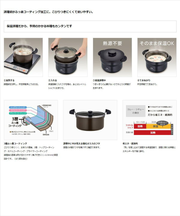 サーモス 真空保温調理器 KBJ-3001-CGY シャトルシェフ 2.8L 3〜5人用 クールグレー 調理鍋3層ふっ素コーティング THERMOS 送料込