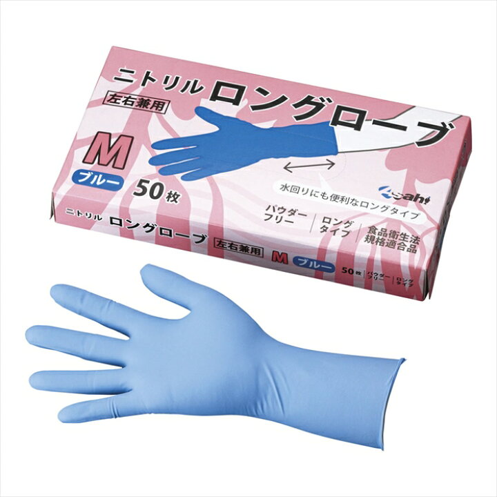 未使用 ニトリル ロングローブ 50枚入 ブルー M pavilionofturkey22.iksv.org