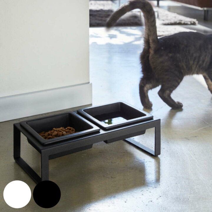 ペットフードボウルスタンドセット トール tower おしゃれ ペット用食器 セット エサ台 水入れ ペットフード 水 フードボウル 高さ10cm 山崎実業 4744 4745 2021超人気