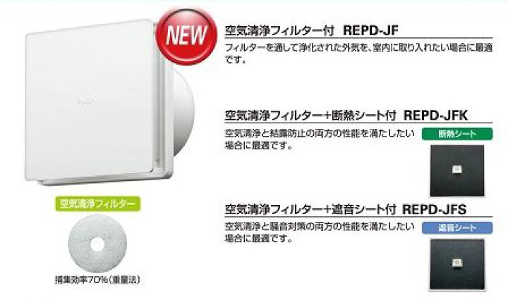 バクマ工業REPD-150JF 自然給気用 樹脂製プッシュ式レジスター 空気清浄フィルター付操作部脱着式 品質が完璧