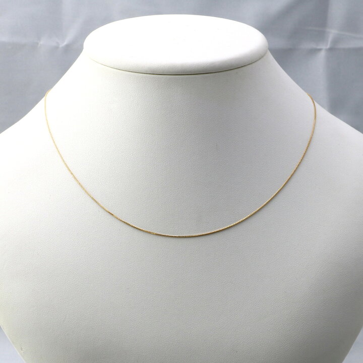 【在庫処分】 18金ネックレス K18 角あずきチェーン 1mm幅 45cm スライドアジャスター付 yoshiyuki0804.sub.jp