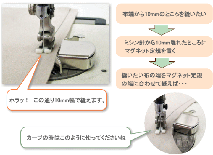 店舗 ミシン縫製のガイドに 強力マグネット定規 メール便発送ok Asakusa Sub Jp