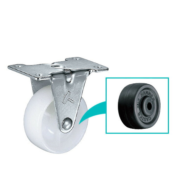 最旬ダウン ハンマーキャスター 420EA-R-40mm 旋回式 ねじ込み ゴム車 ストッパーなし yoshiyuki0804.sub.jp