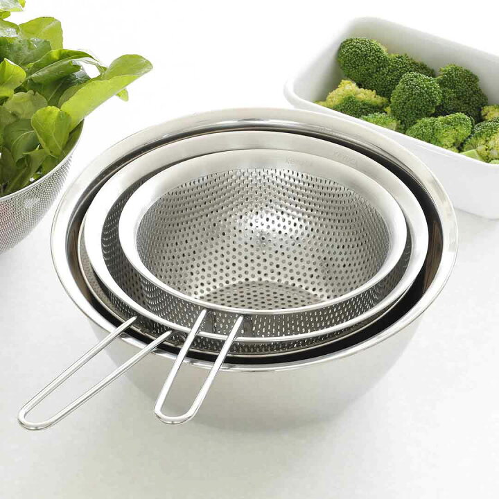 キッチン用品 調理器具 調理用具 ステンレス 水切り ざる 無地 シンプル おしゃれ Looza パンチングストレーナー浅 14cm KEYUCA ケユカ グッドプライス 人気商品は