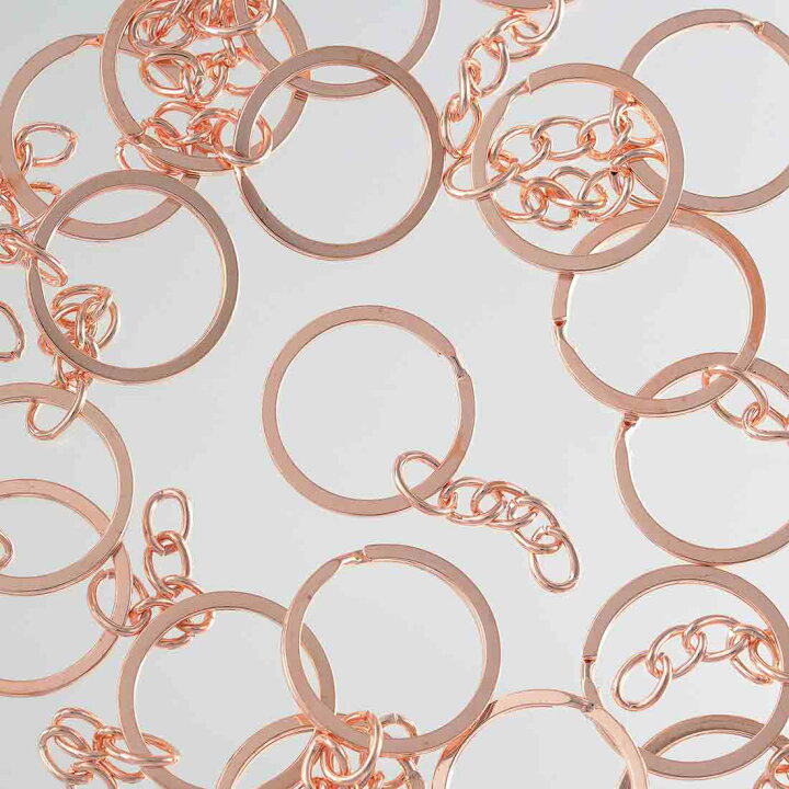 キーホルダー金具 チェーン付き 10個セット 全4色 ゴールド シルバー KCゴールド ピンクゴールド 注目ショップ