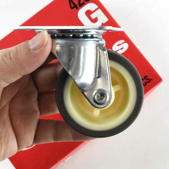 ハンマーキャスター 自在 ねじ込み式キャスター ゴム車 75mm 420EA-R75 大人気