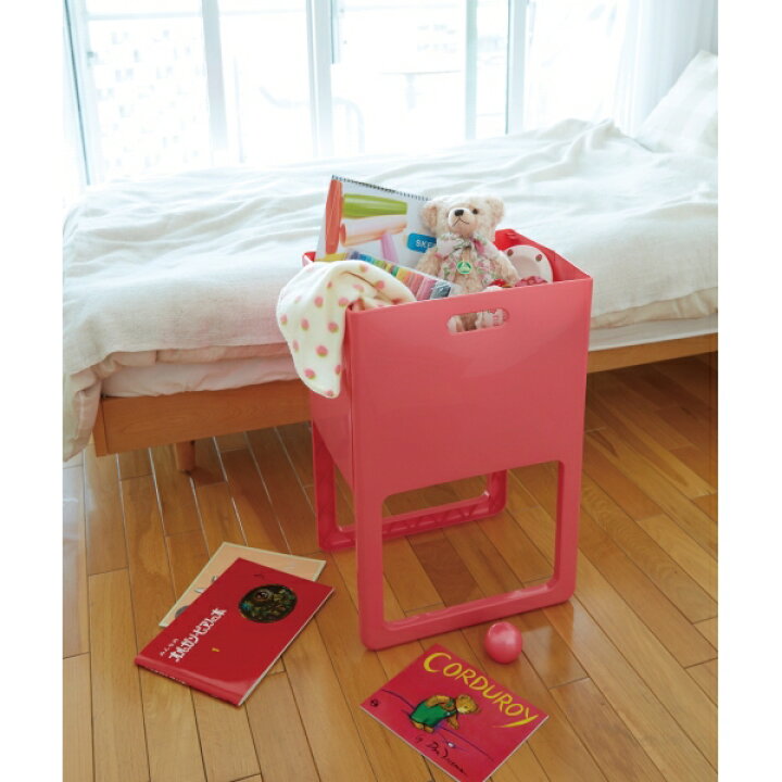 伊勢藤 ISETO 折りたたみ脚付バスケット ACOT ピンク 幅40×奥行30×高61cm 永遠の定番