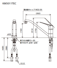 【楽天市場】【KM5011TEC】eレバー 流し台用シングルレバー式混合栓：KVK AQUA SHOP
