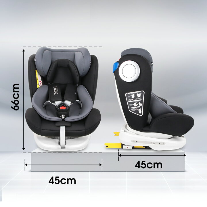 新品 LETTAS チャイルドシート 360° 回転式 0か月~12歳頃 0~36kg ISOFIX シートベルト固定両対応 ブラック 【完売】